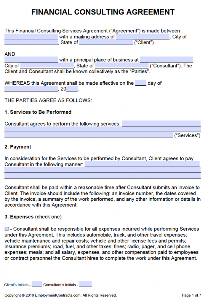Financial Consultant Agreement | PDF | Word